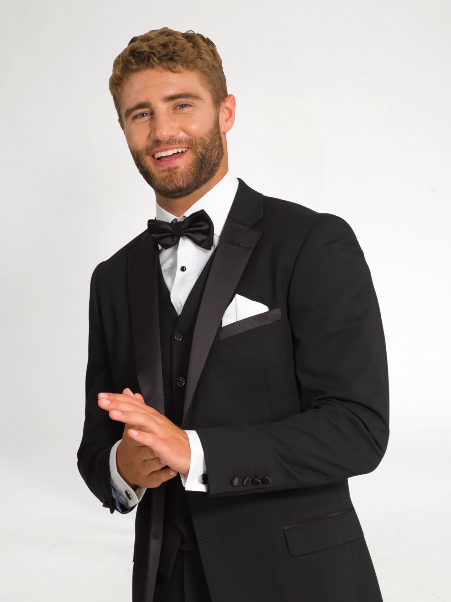 Men's Black Tuxedo | Groomsmen Wedding Suit | Modern Slim Fit