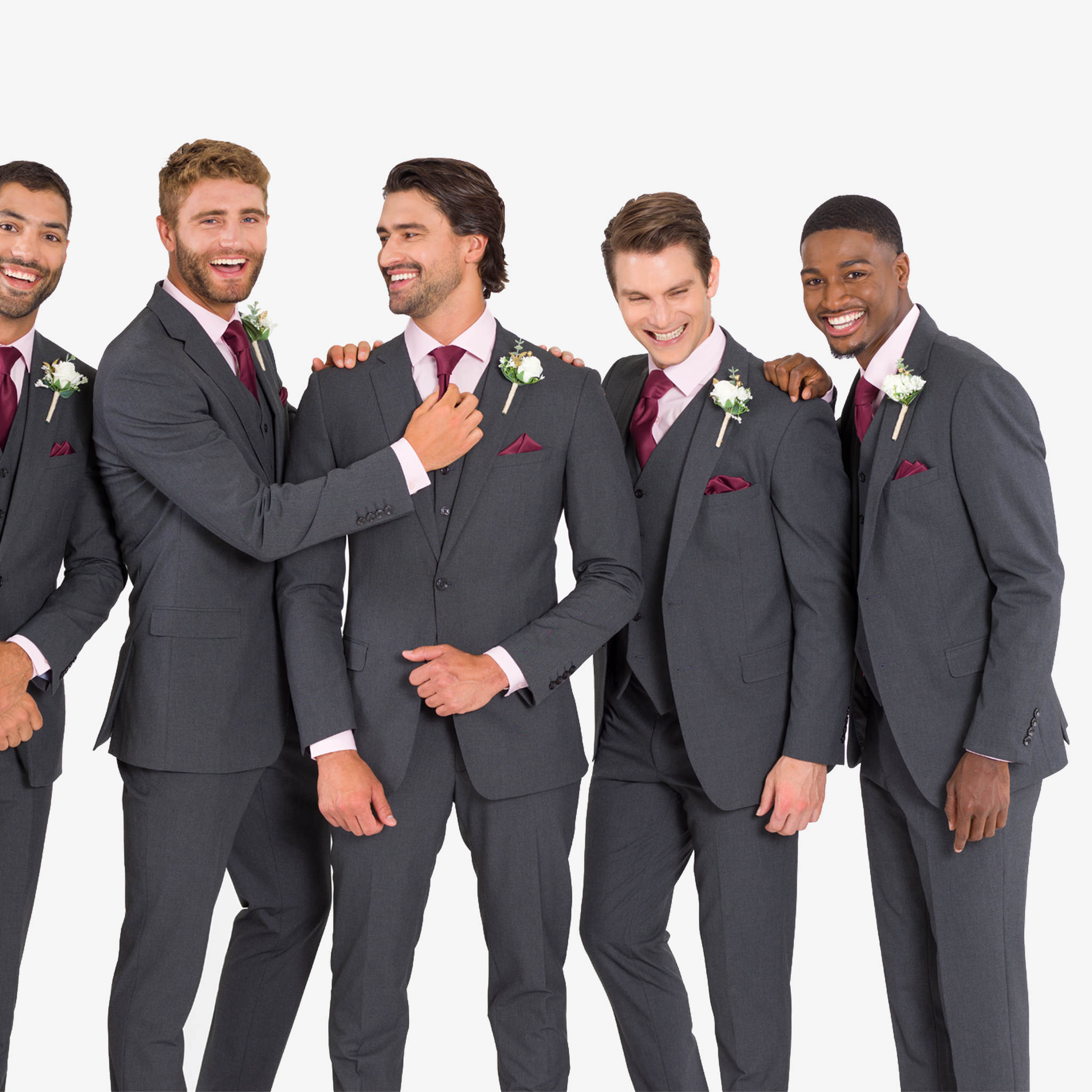 Charcoal Men's Suit | Groomsmen Wedding Tuxedo's | Vested